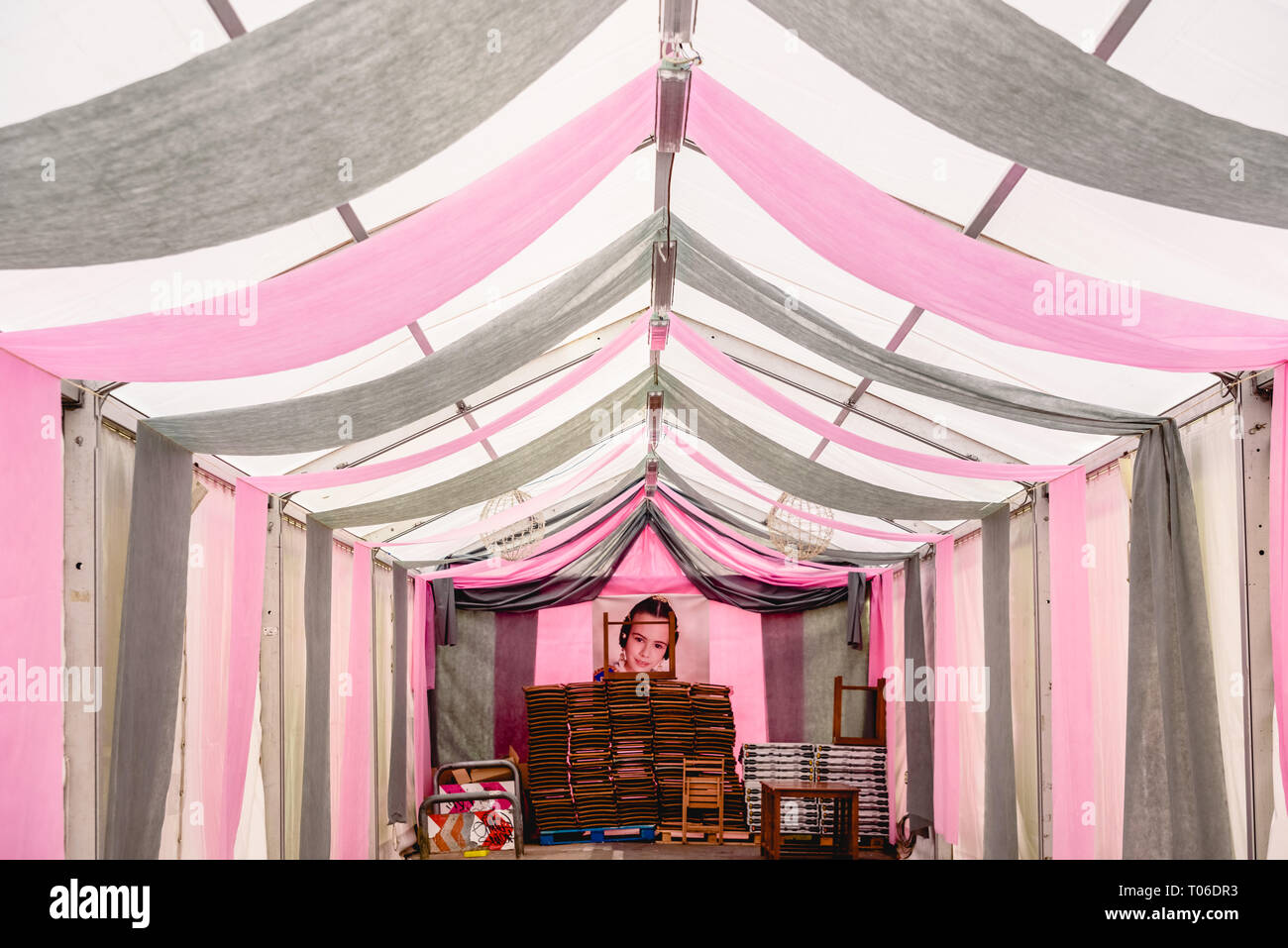 Valencia, Spain - March 16, 2019: Interior of an empty Casal, space ...