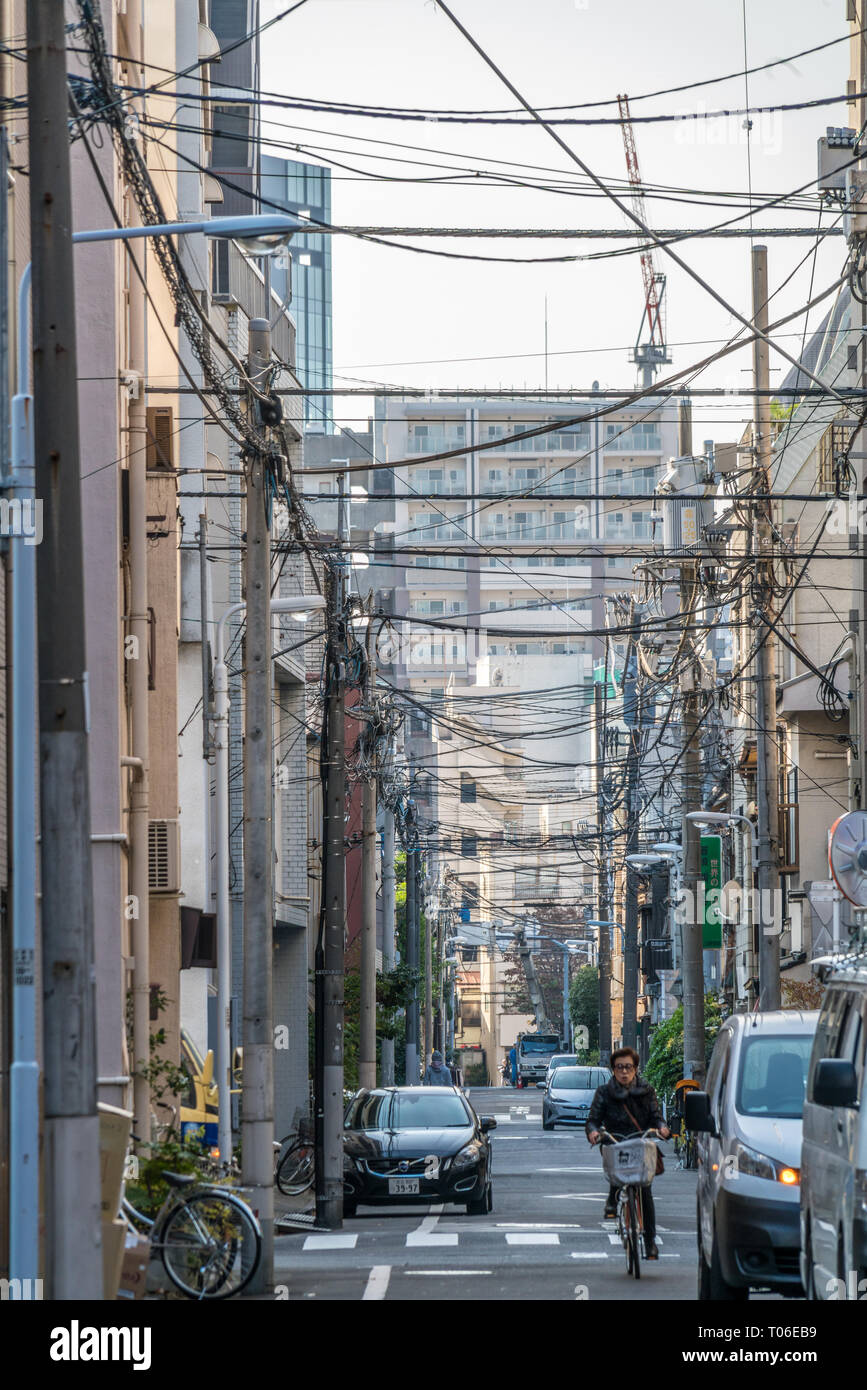 Tokyo, Taito Ward - November 13, 2017 : Esarly morning daily life scene ...