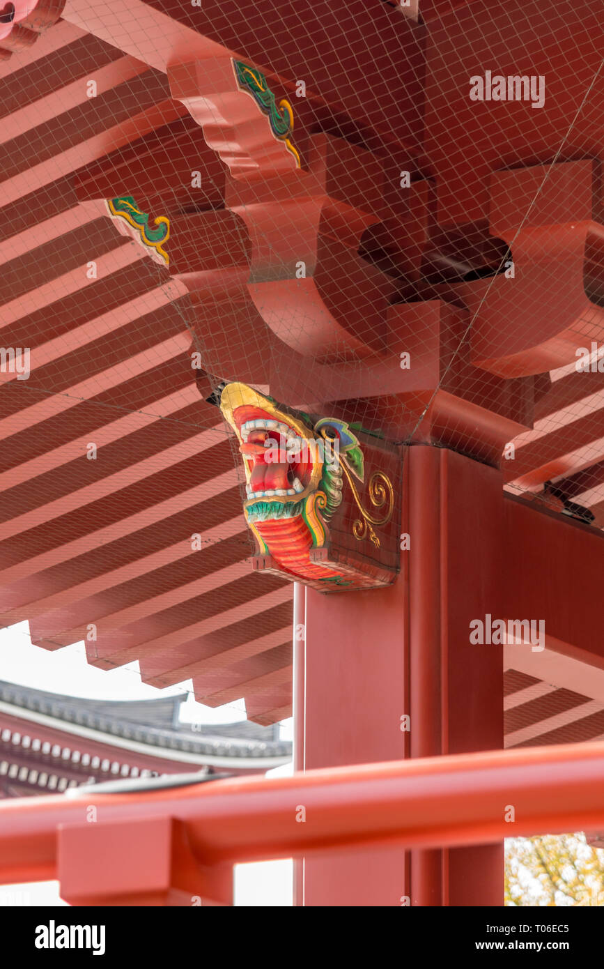 Colorful carved Baku or Zoubana(Dream Eater Tapir) at Senso-ji Kannon ...