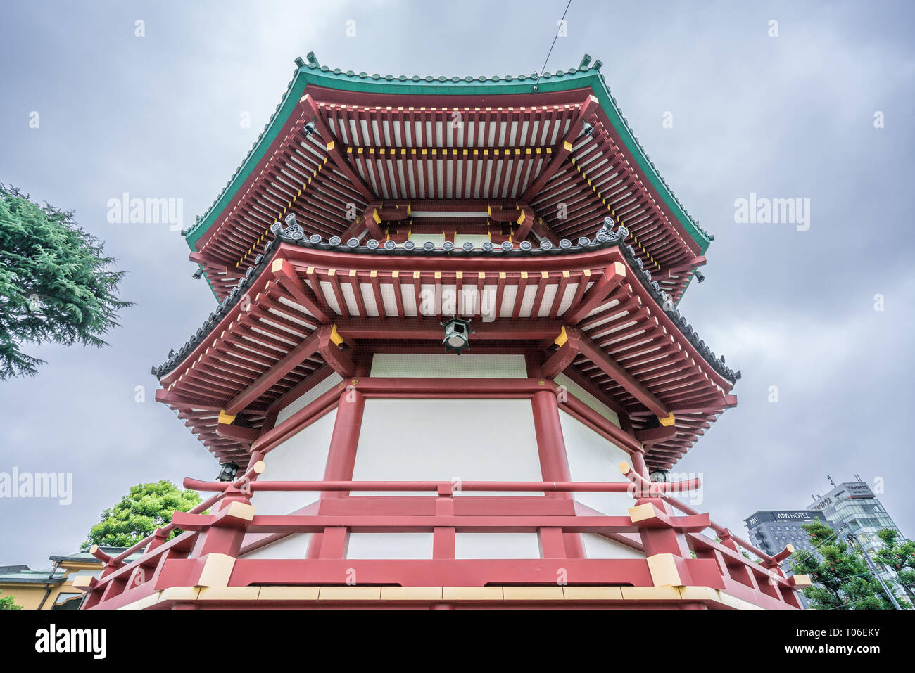 Shinobazunoike Benten-do temple hexagonal tower which enshrines the ...