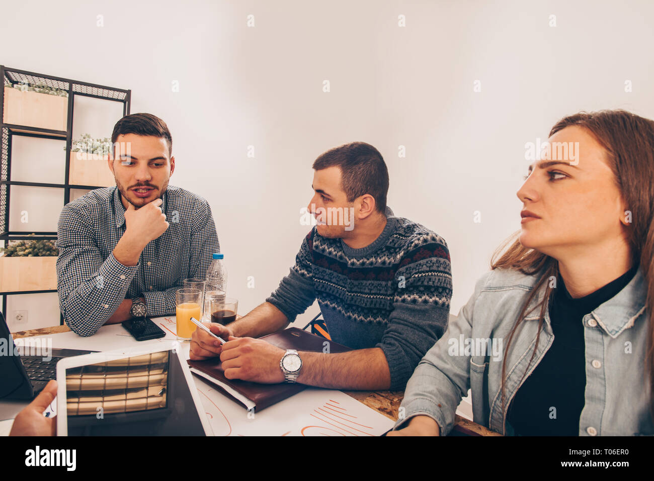 Group of people are having a collaboration in the office Stock Photo ...
