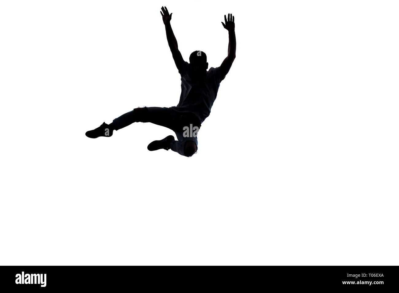 Dancer jumping on isolated white background Stock Photo - Alamy