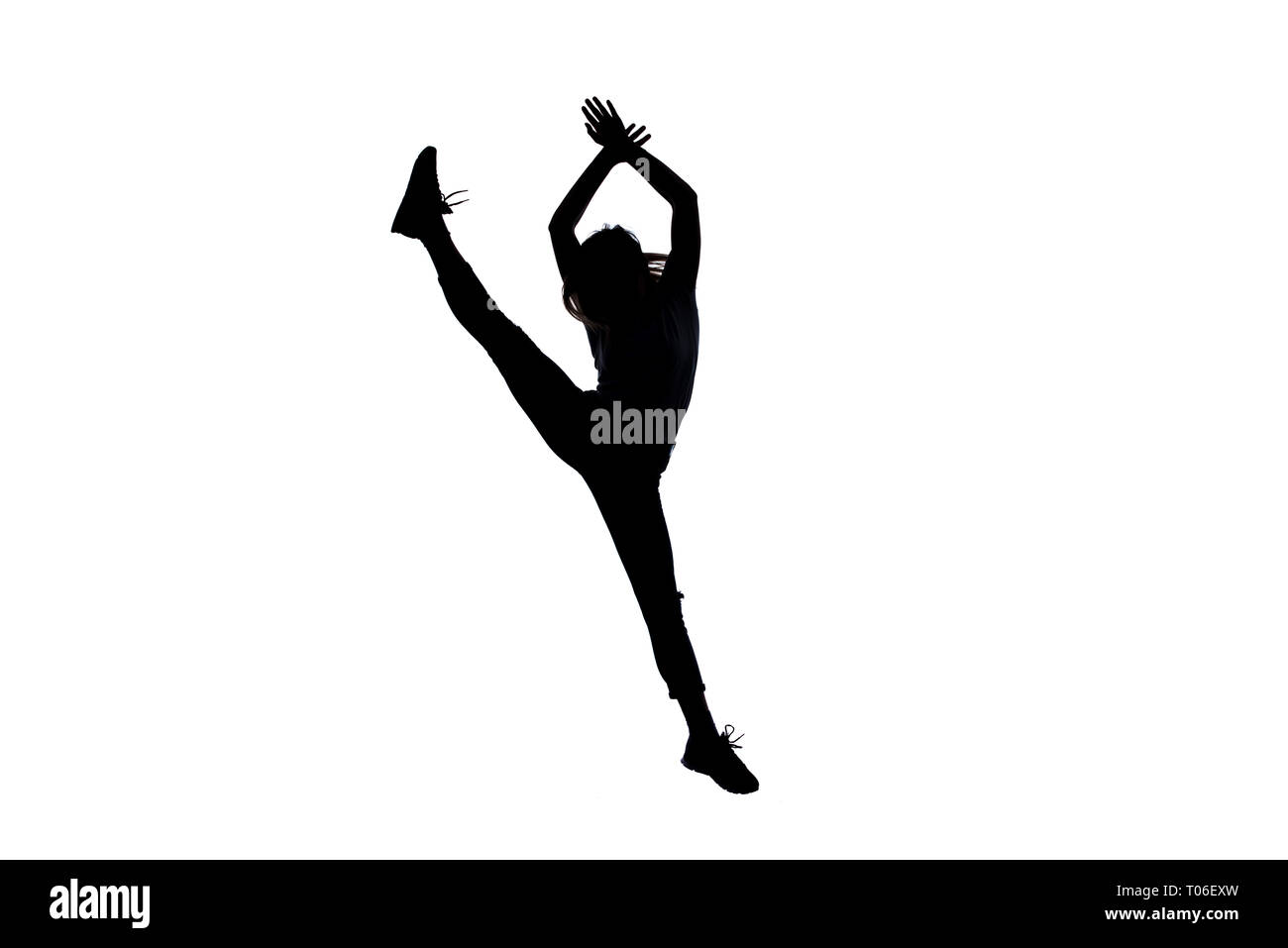 Modern girl doing break dance routine Stock Photo - Alamy
