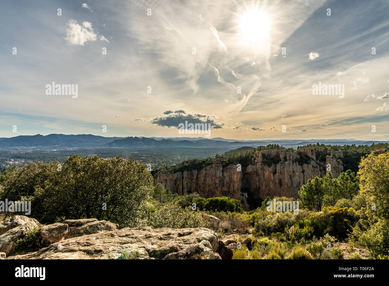 panoramic view on valley of roquebrune sure agens and frejus with cote ...