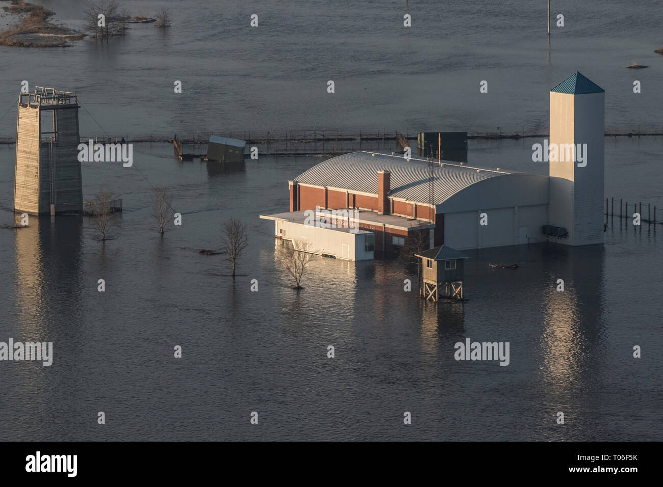 An aerial view of the flooding at the Camp Ashland, Nebraska on March ...