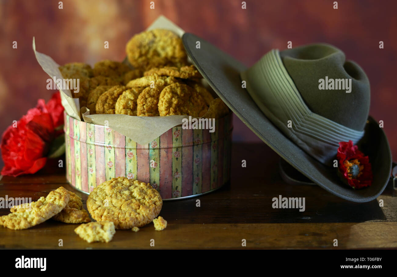 Traditional ANZAC biscuits for ANZAC Day and Remembrance Day memorial ...