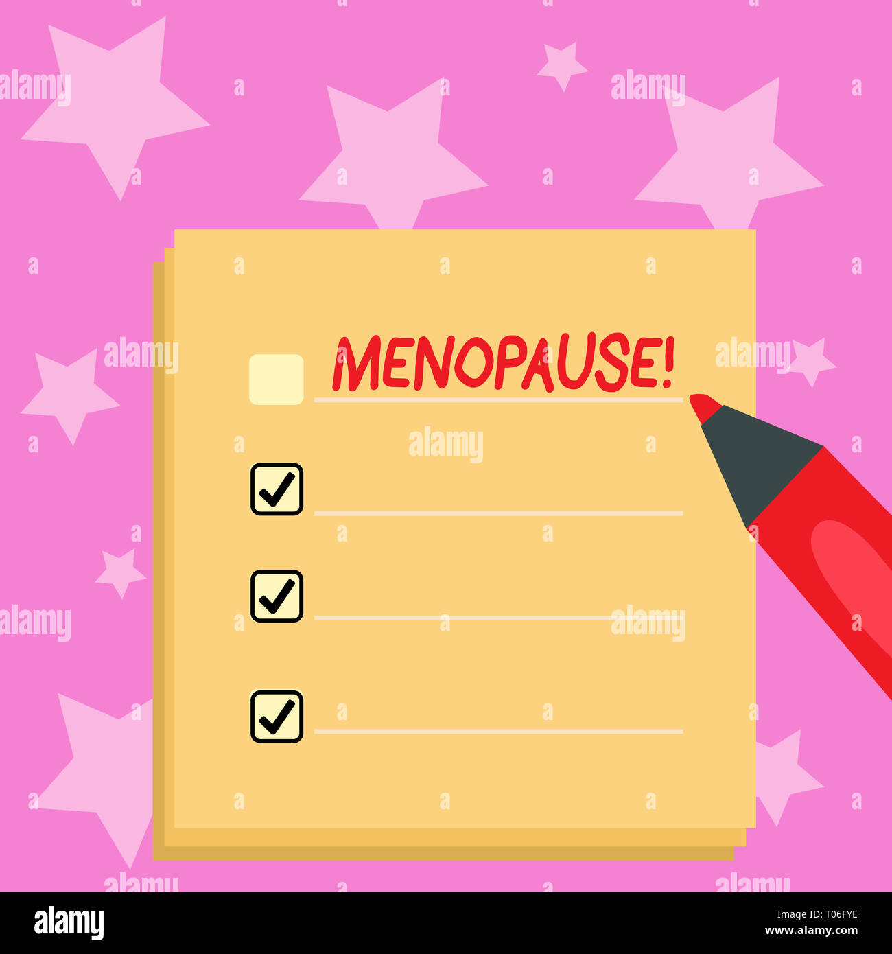 Handwriting text writing Menopause. Conceptual photo Cessation of ...