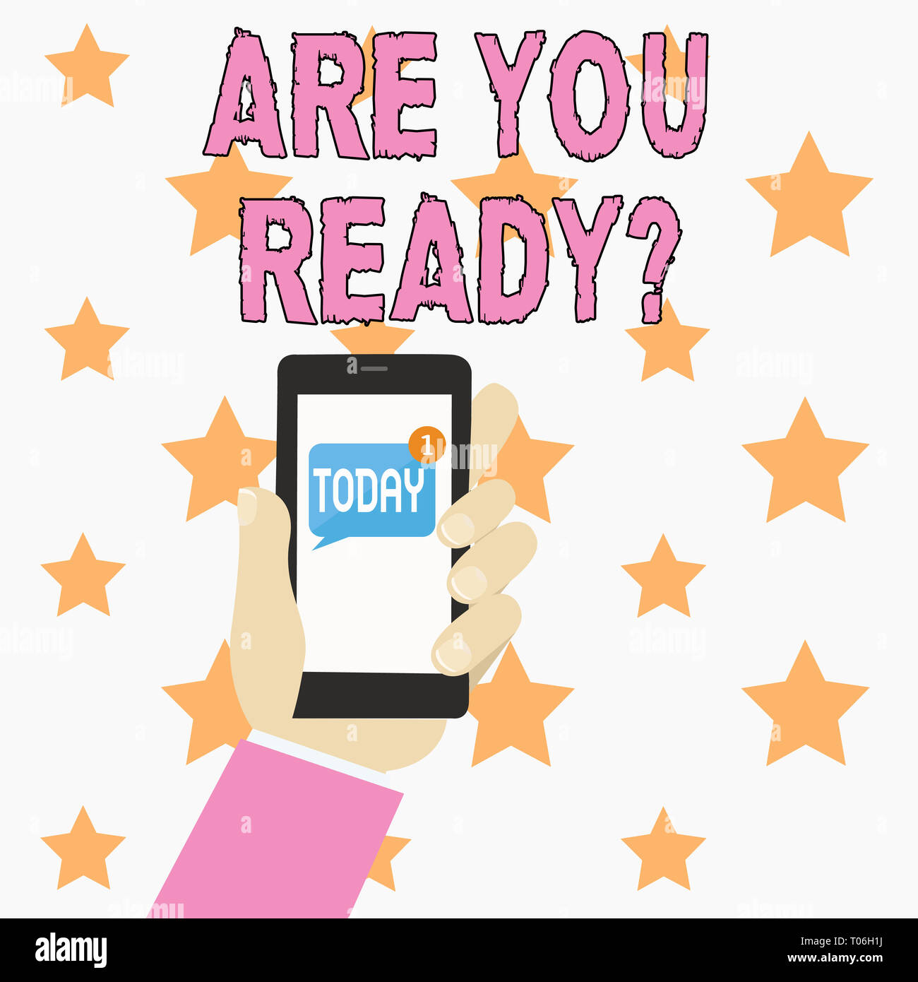Text sign showing Are You Ready Question. Business photo showcasing ...