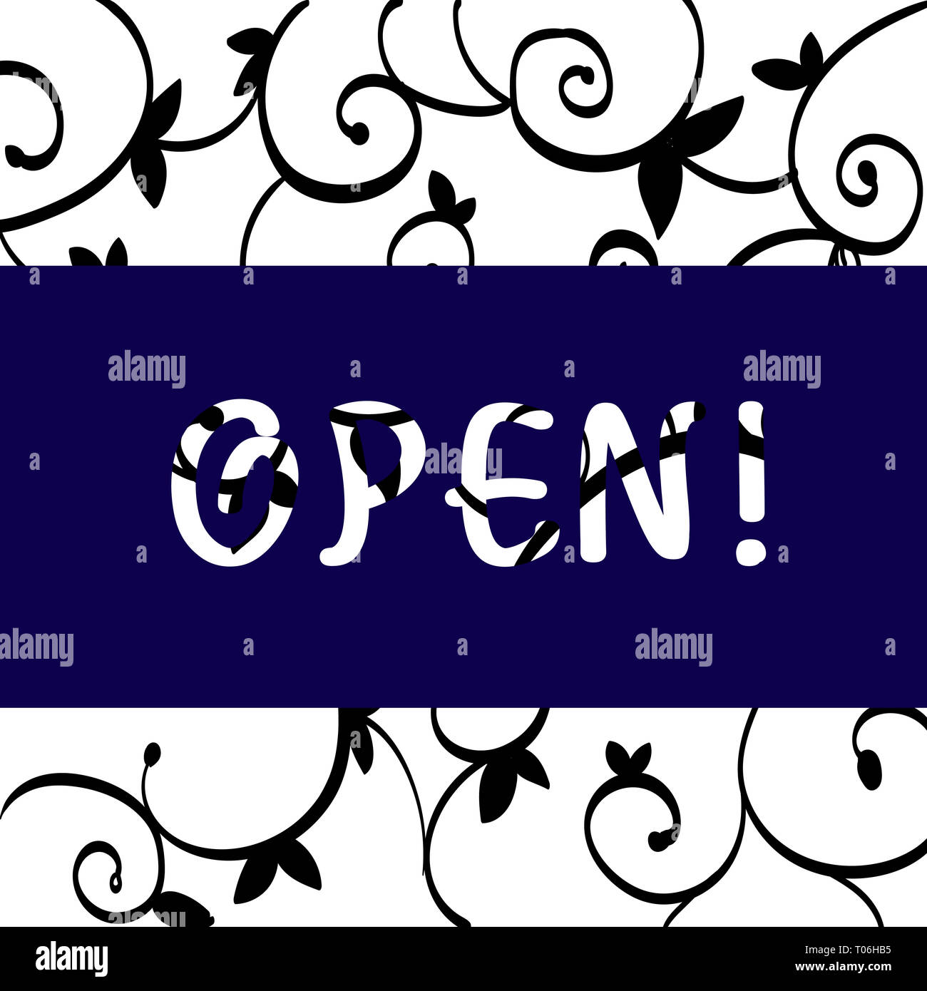 Conceptual hand writing showing Open. Concept meaning Allow things to ...