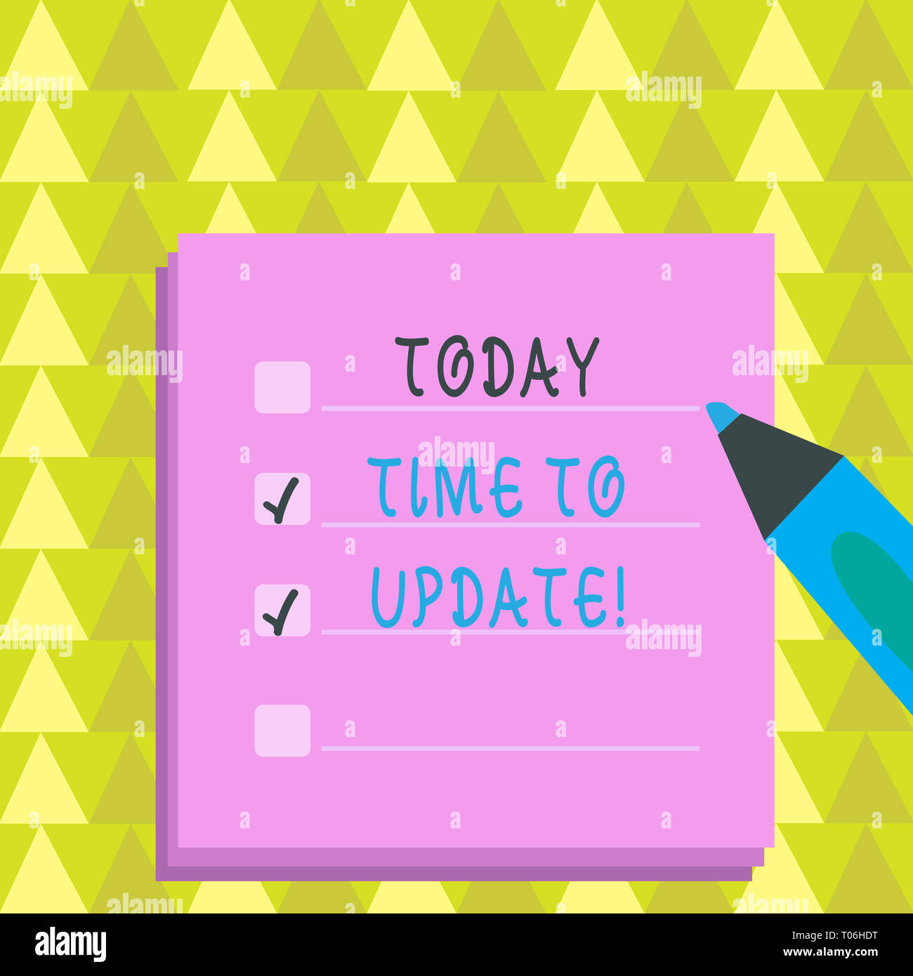 Writing note showing Time To Update. Business concept for this is right ...
