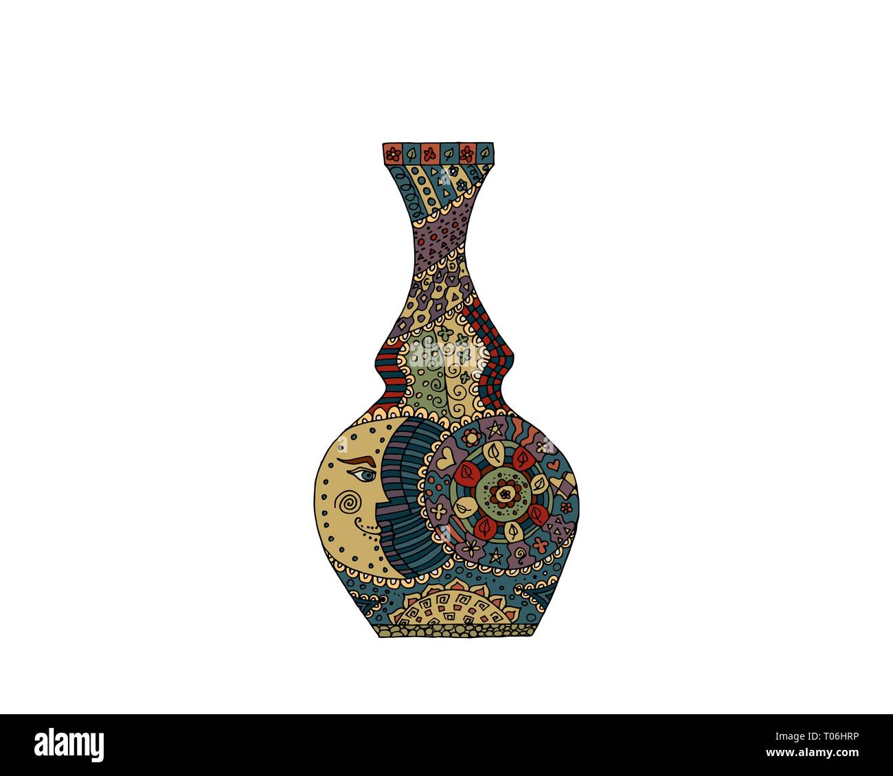 Vase tangle pattern. Vector illustration. Doodle design Stock Vector ...