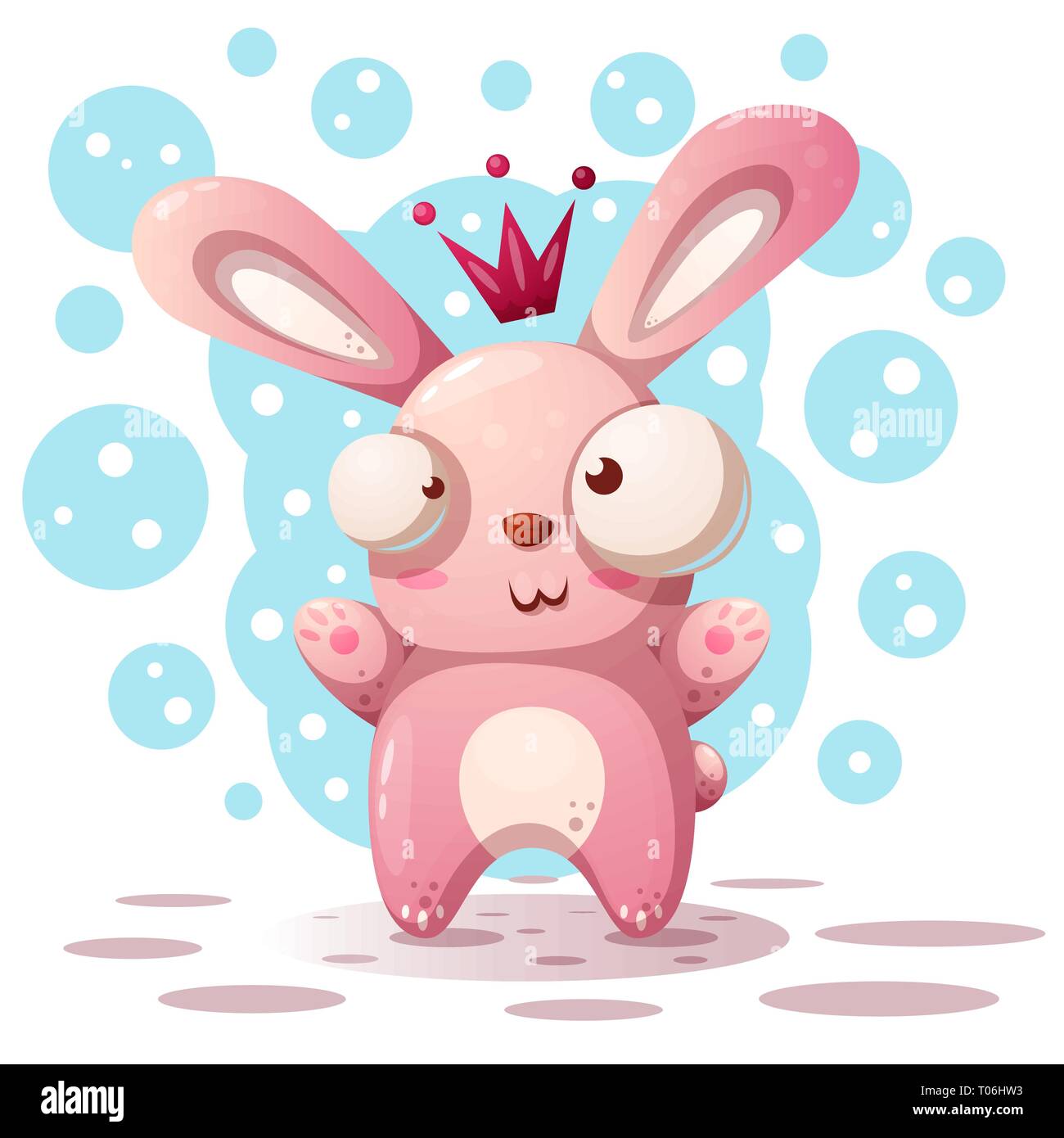 Cute rabbit princess - cartoon illustration Stock Vector Image & Art ...