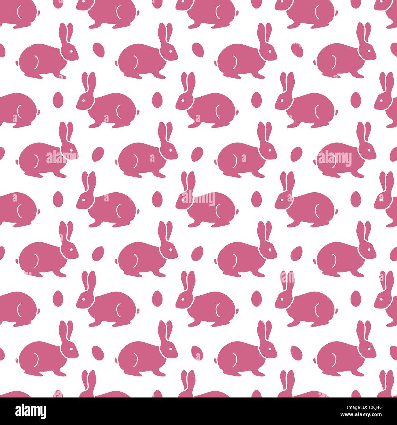 Seamless pattern with Easter Bunny, eggs. Happy Easter. Festive ...