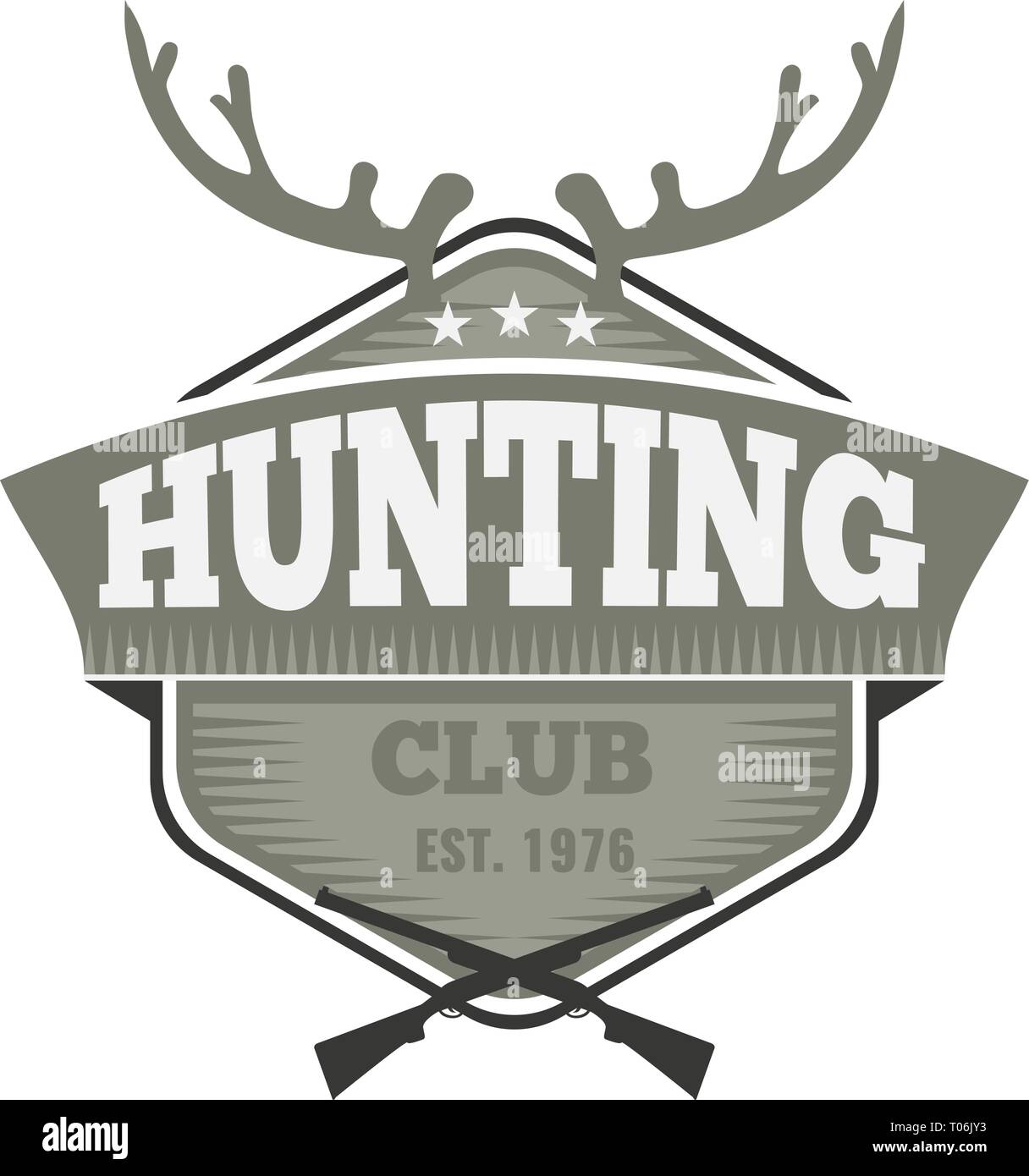 Hunting Club label badge with vintage style. Hunter concept banner ...