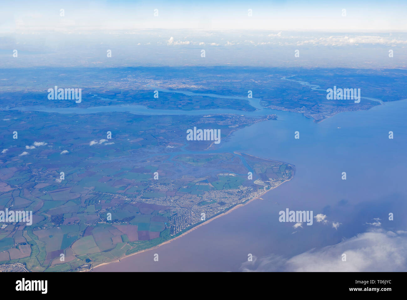Aerial view around Germany's country side with river and wetland Stock ...