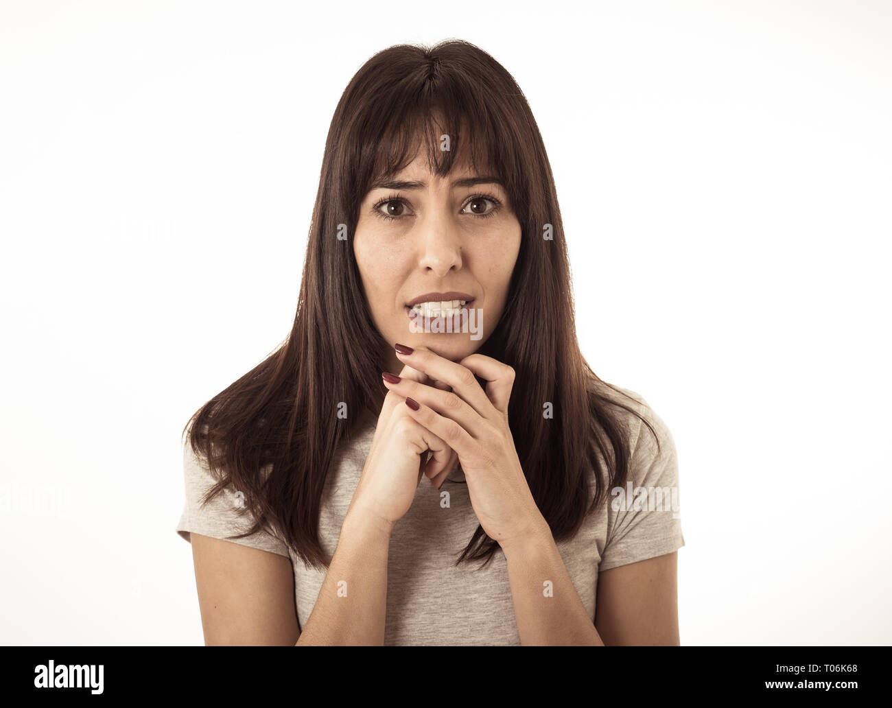 Afraid woman hi-res stock photography and images - Alamy