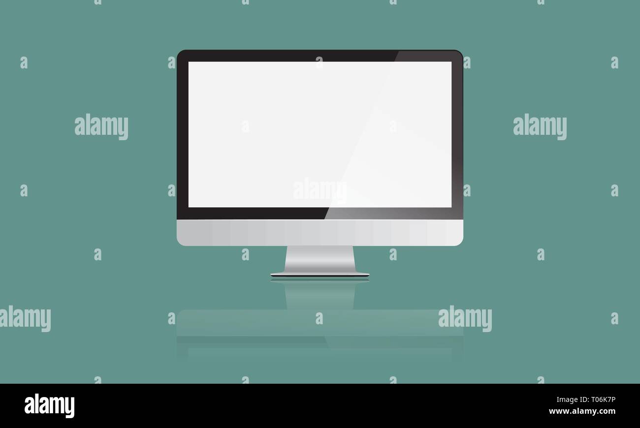 Realistic large Monitor Display mock up. Vector illustration Stock ...