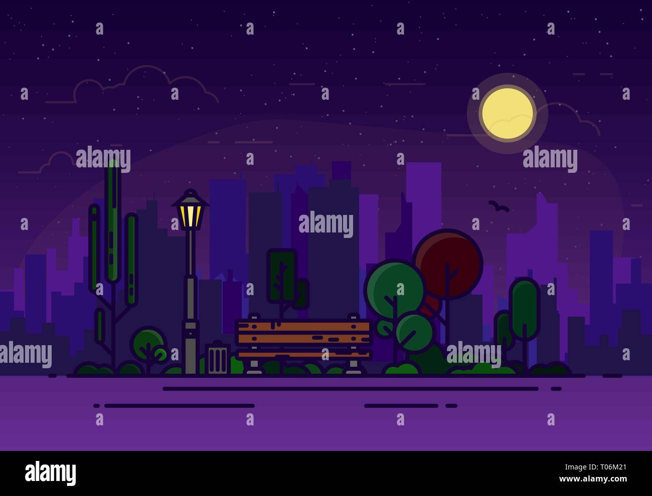 City park scene vector Stock Vector Images - Alamy