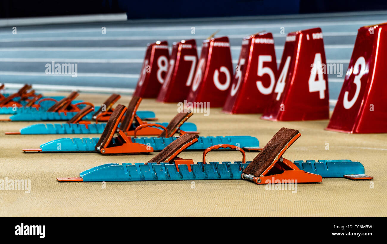 Olympic starting blocks london hi-res stock photography and images - Alamy
