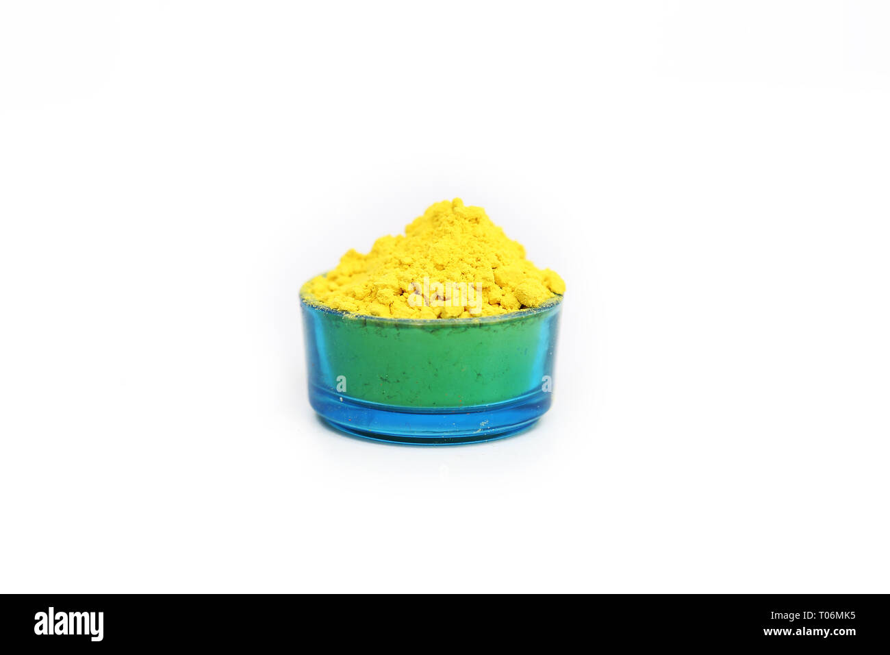 Gulal color in bowl for holi festival. Isolated on the white background ...