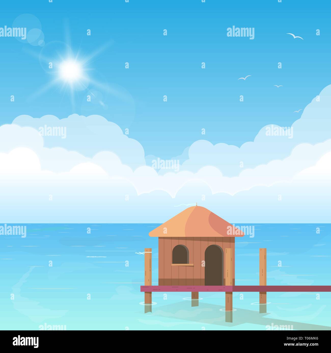 Villa house on coast Stock Vector Images - Alamy