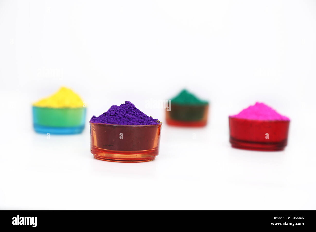 Organic holi color for indian holi festival. Isolated on the white ...