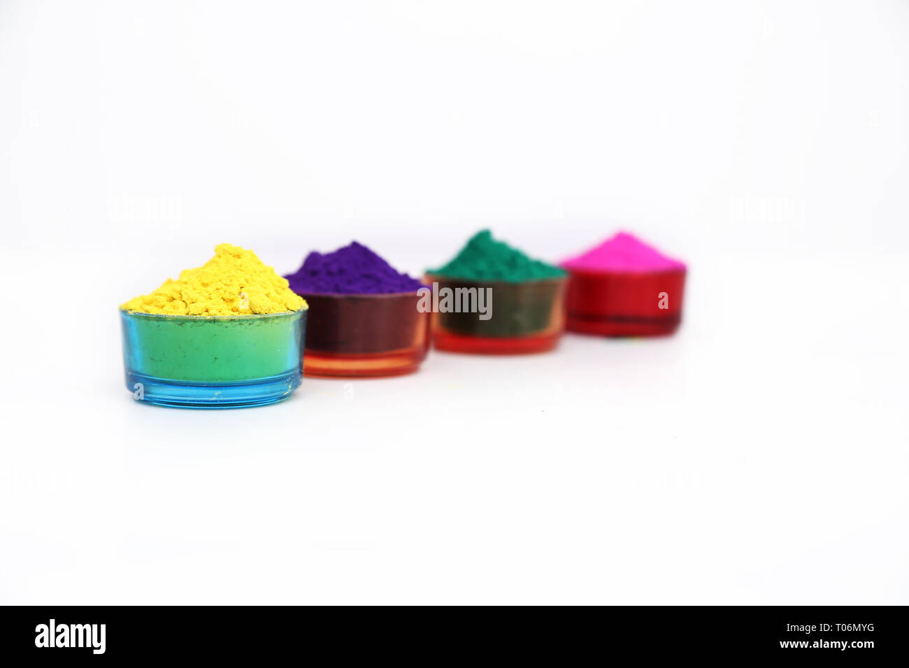 Portrait of organic holi color for indian holi festival. Isolated on ...
