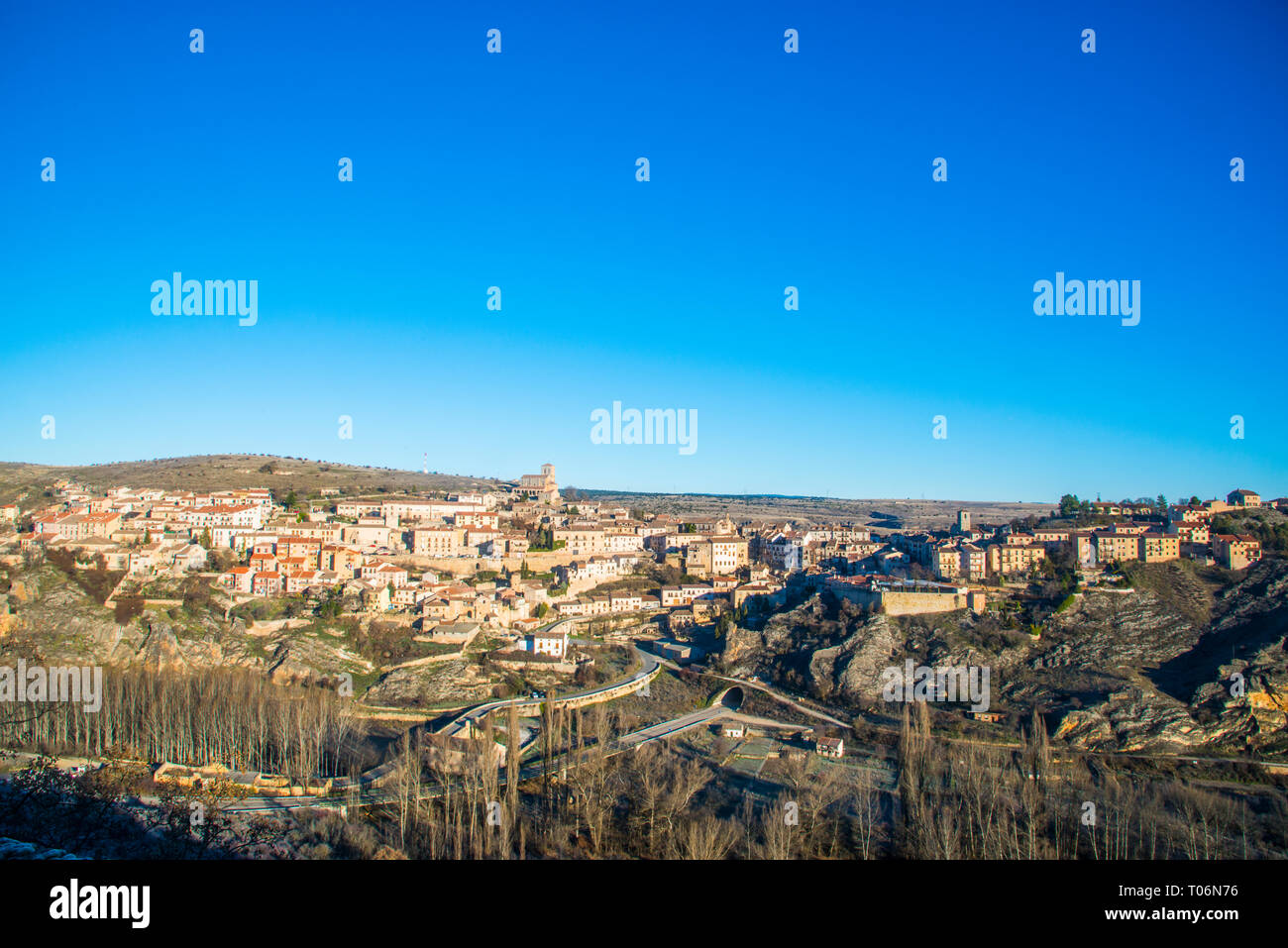 Overview. Sepulveda, Segovia province, Castilla Leon, Spain Stock Photo ...