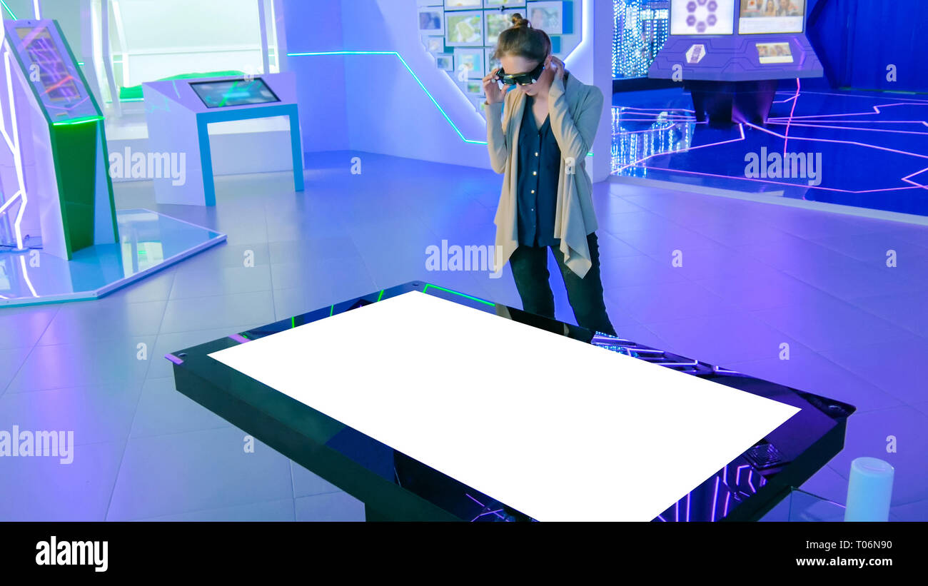 Augmented reality interactive experience - mock up white display Stock ...