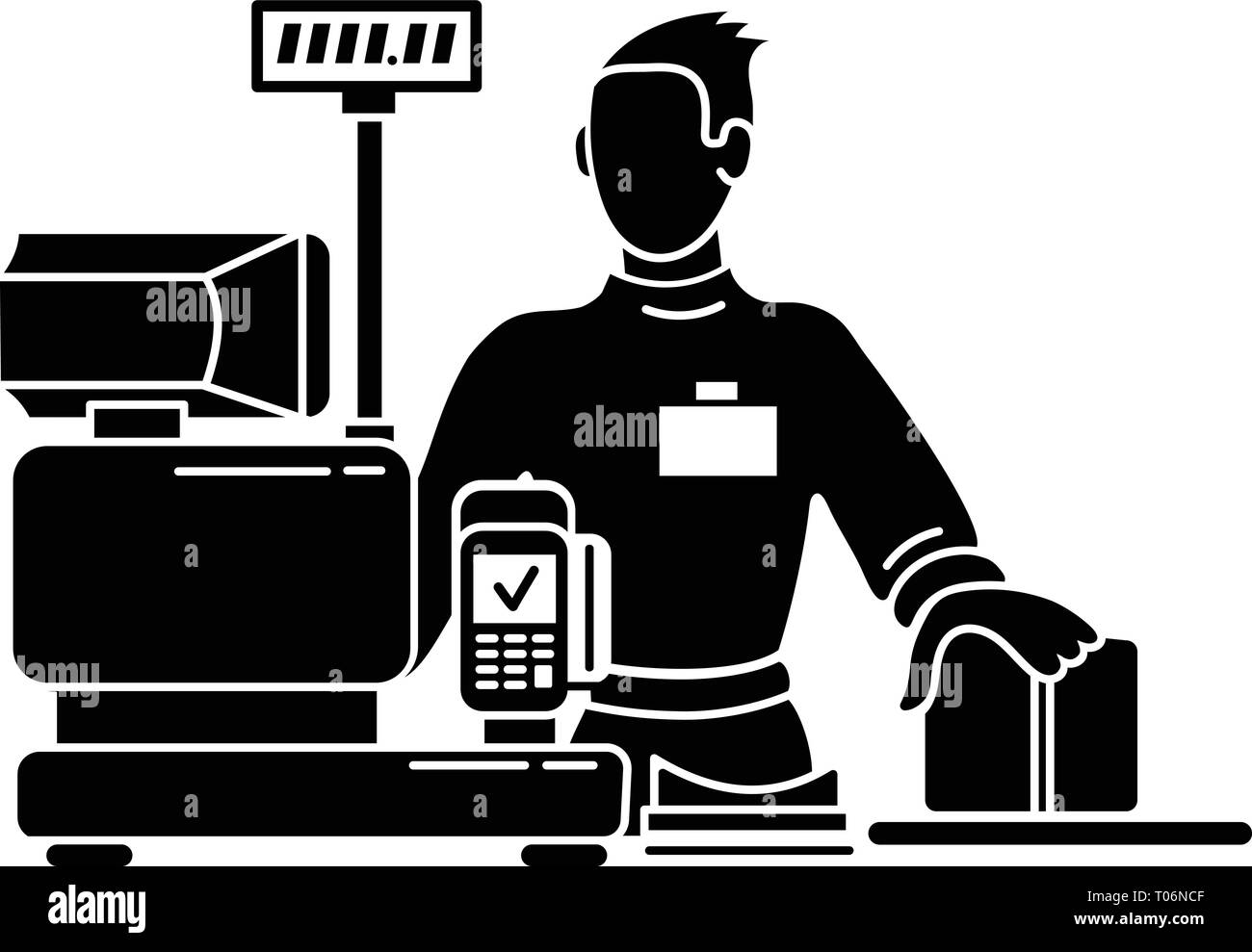 Man cashier icon, simple style Stock Vector Image & Art - Alamy