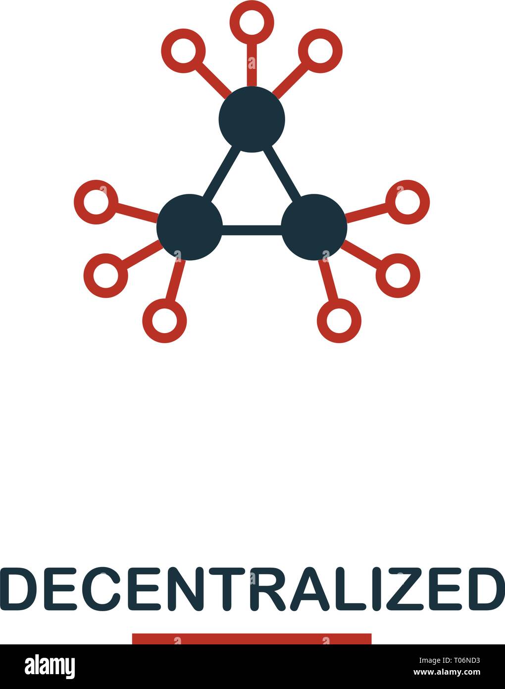 Decentralized icon. Creative two colors design from crypto currency ...