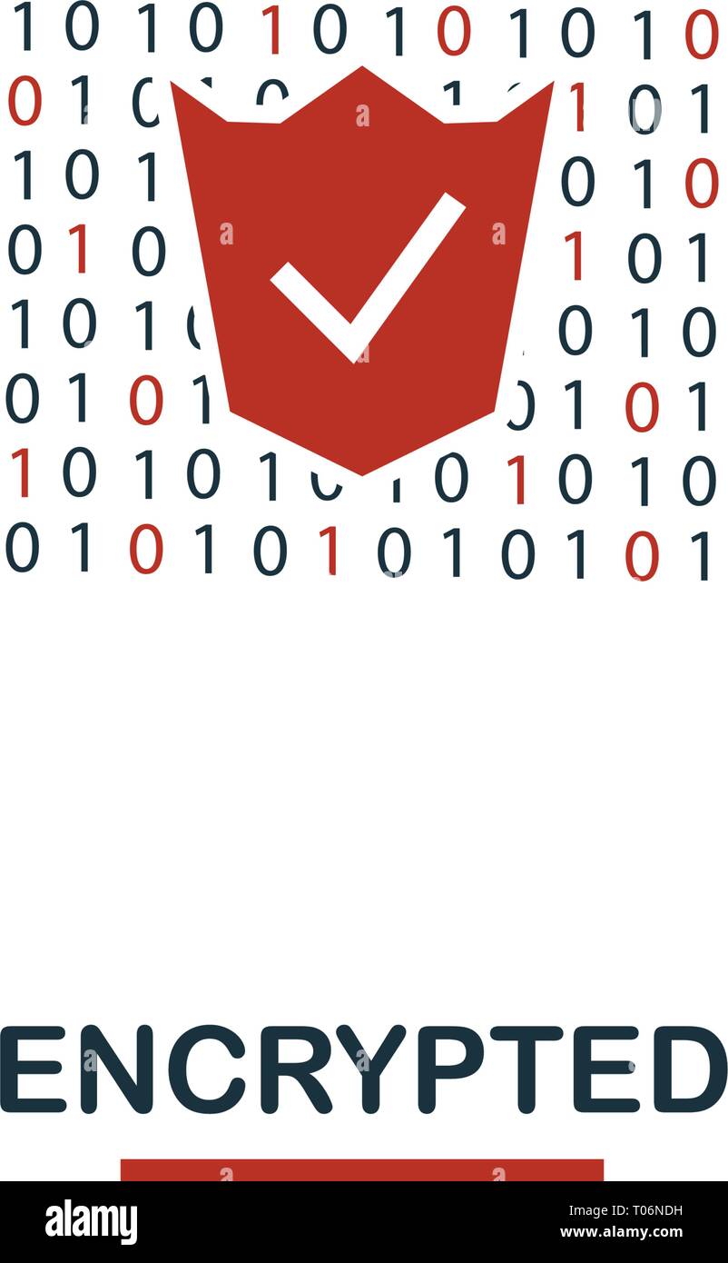 Encrypted icon. Creative two colors design from crypto currency icons ...