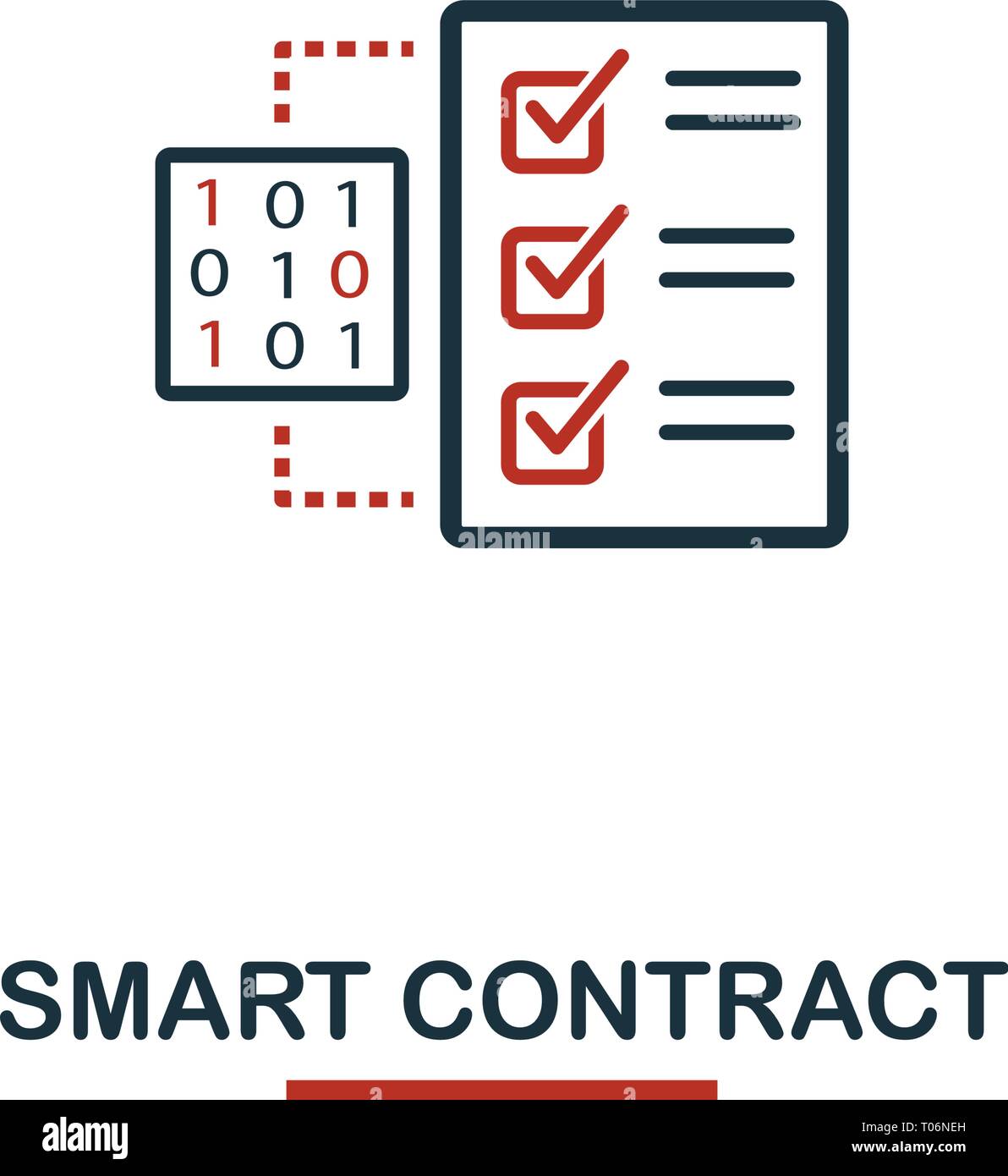 Smart Contract icon. Creative two colors design from crypto currency ...