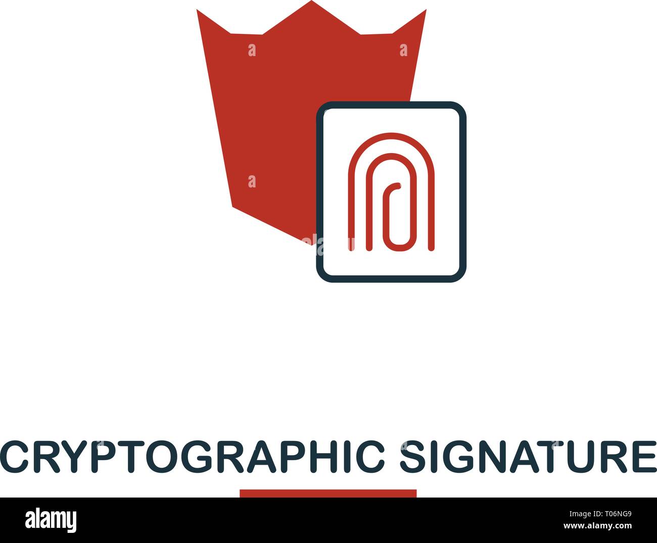 Cryptographic Signature icon. Creative two colors design from crypto ...