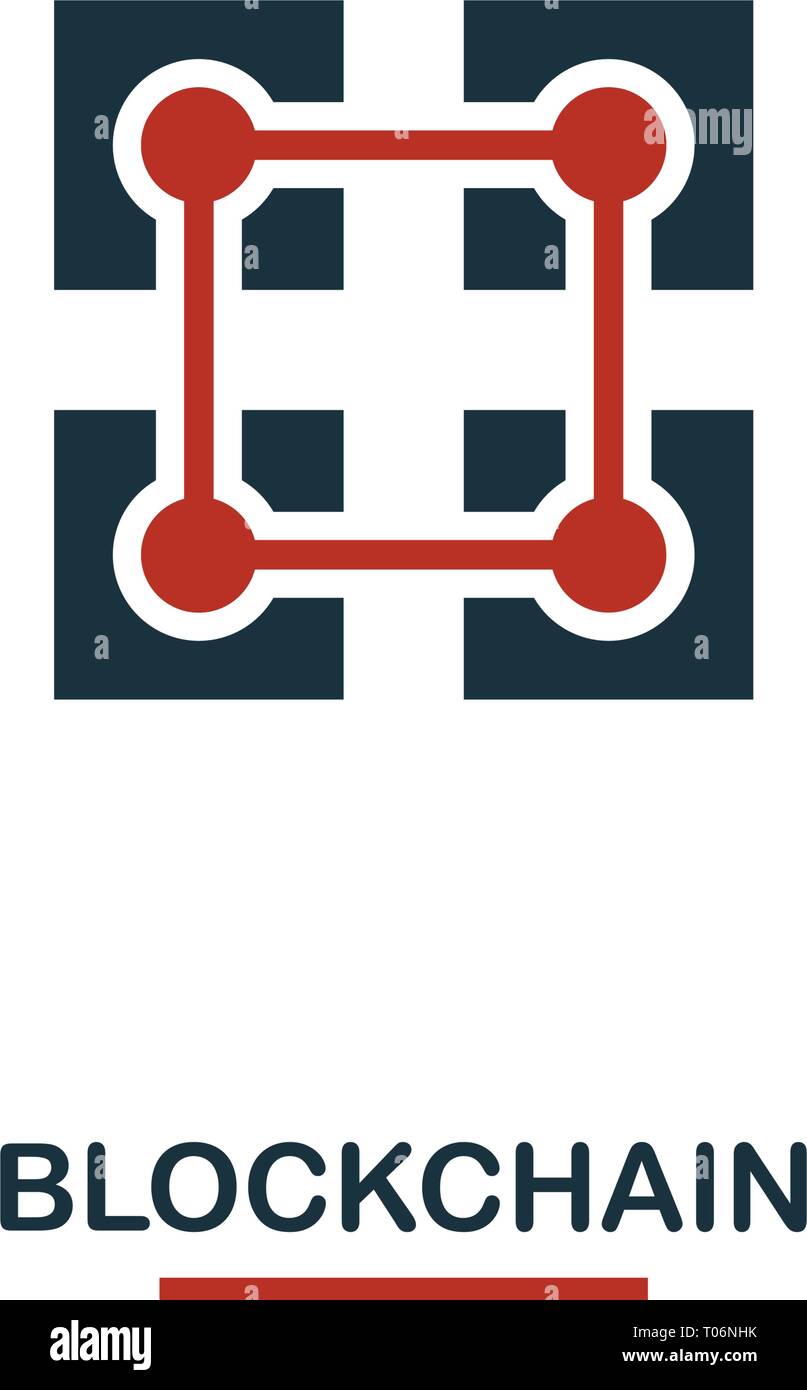 Blockchain icon. Creative two colors design from crypto currency icons ...
