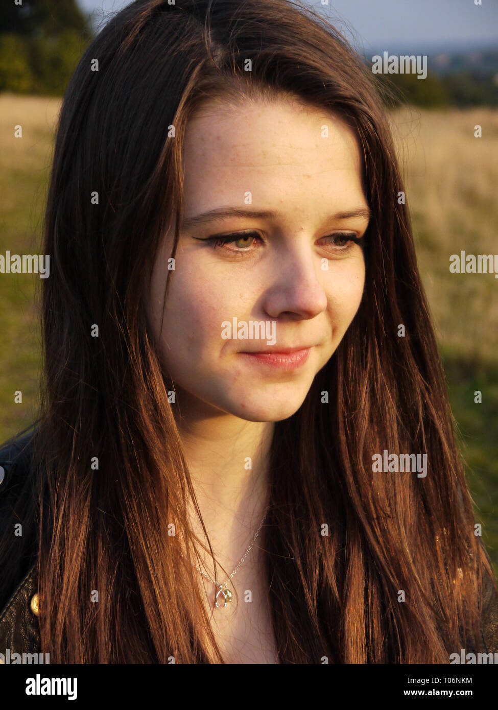 Young lady / woman / girl - natural portrait outdoors Stock Photo - Alamy