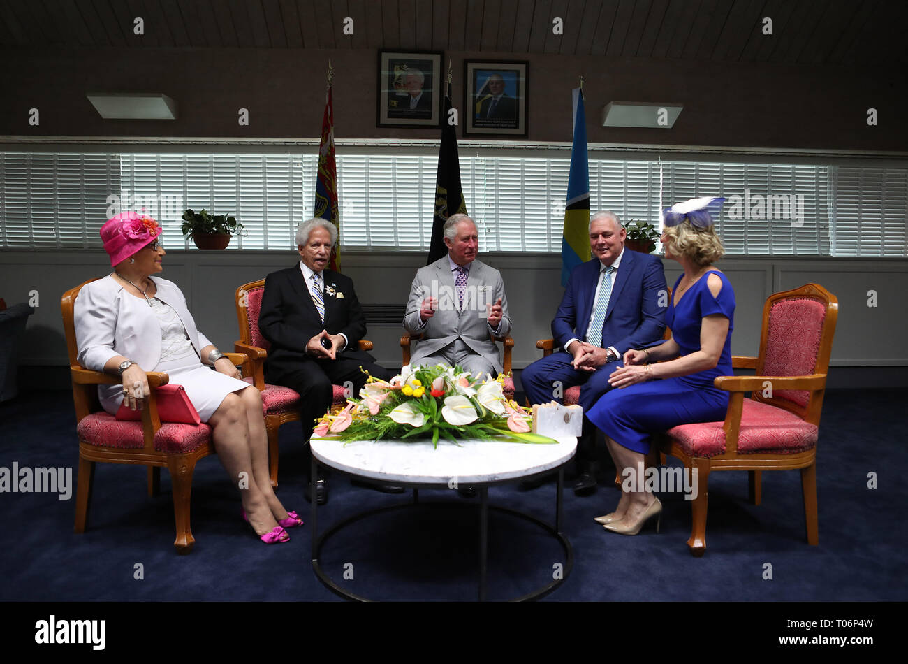 The Prince of Wales (centre) is welcomed by the Governor-General ...