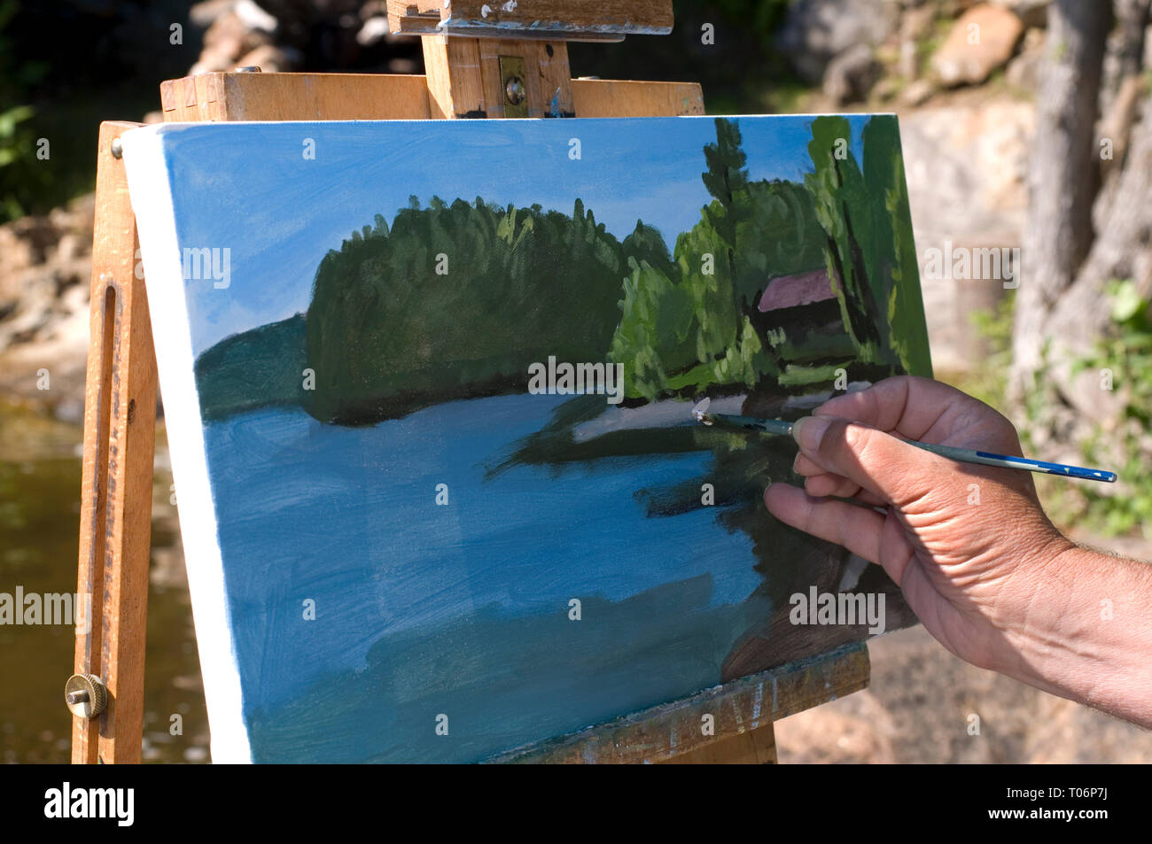 Artist Painter Creating a Work of Art Outdoor Stock Photo - Alamy