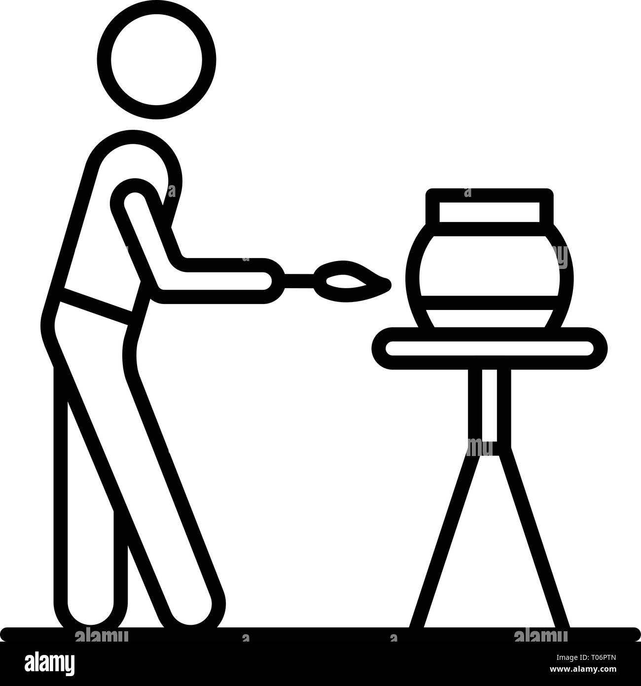 Artist forming pottery Stock Vector Images - Alamy