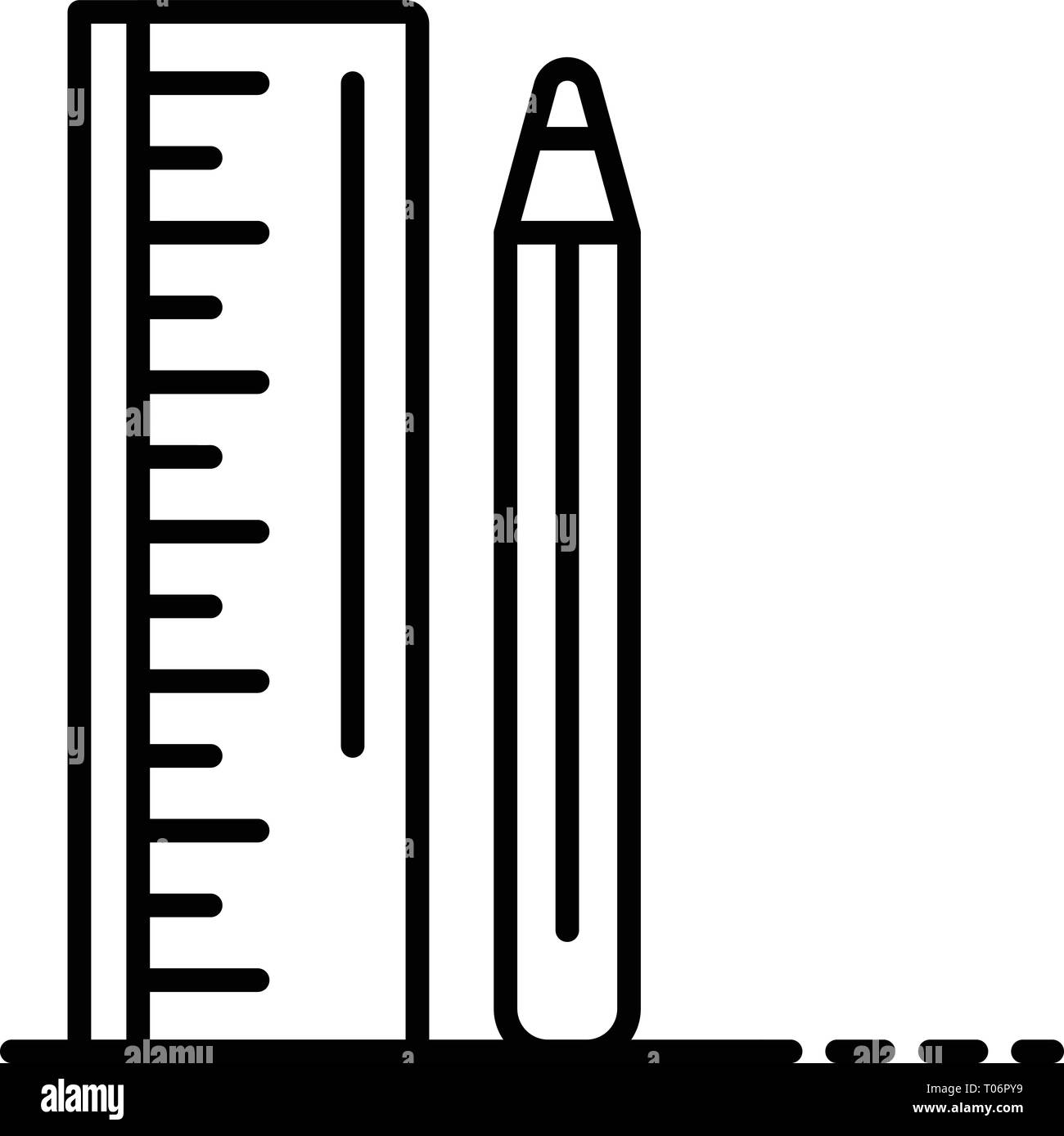 Ruler pencil icon, outline style Stock Vector Image & Art - Alamy