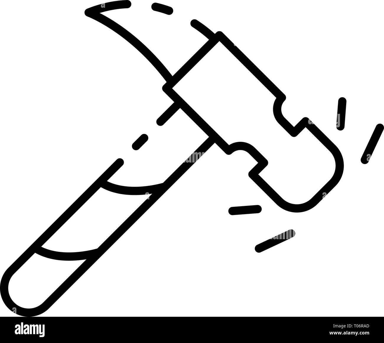 Claw hammer tool line Stock Vector Images - Alamy