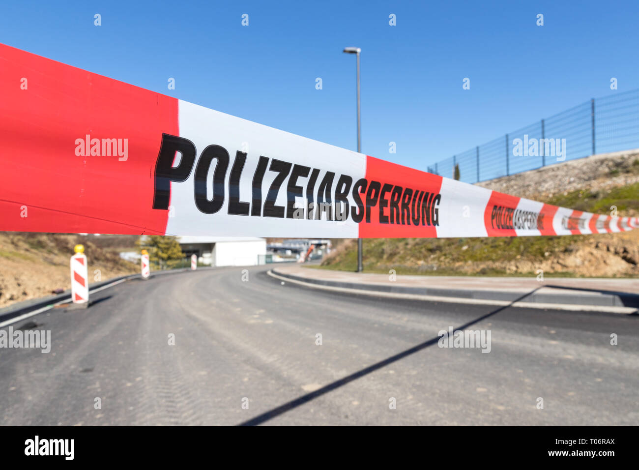 German police line at crime scene Stock Photo - Alamy