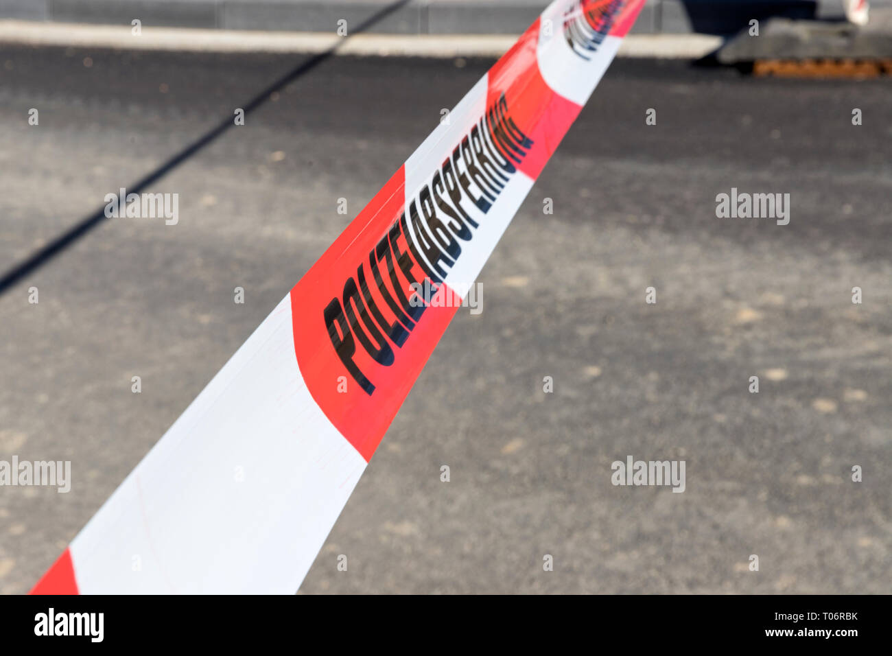 German police line at crime scene Stock Photo - Alamy