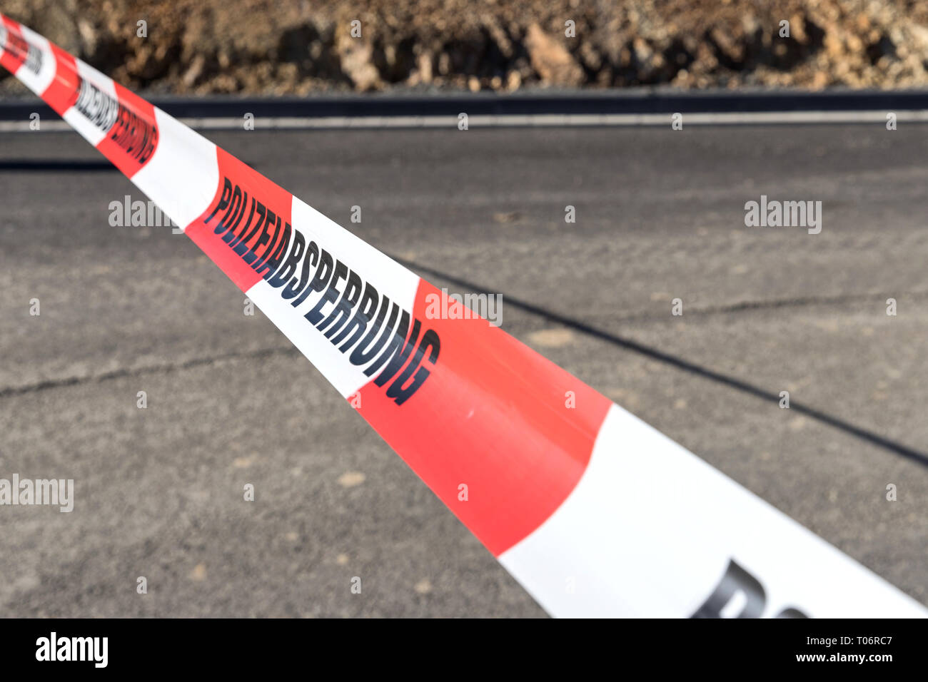 German police line at crime scene Stock Photo - Alamy
