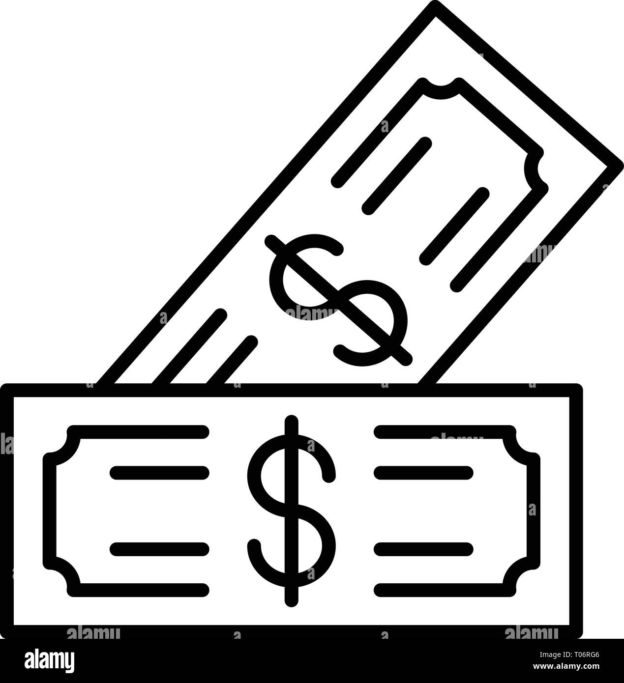 Dollar cash icon, outline style Stock Vector Image & Art - Alamy