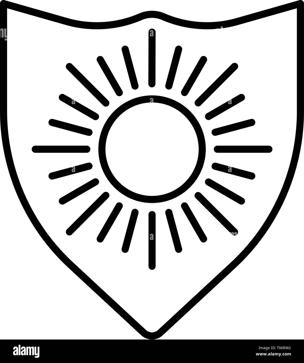 Sun uv shield symbol Black and White Stock Photos & Images - Alamy