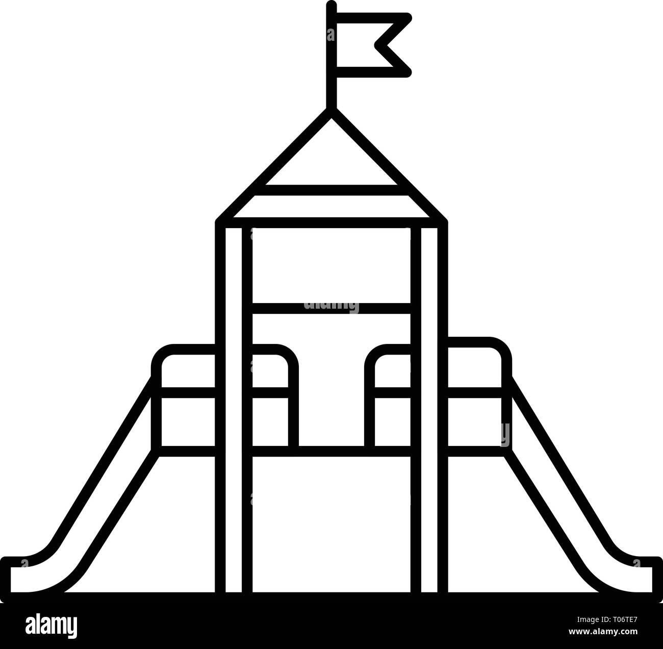 Fun kid slide icon, outline style Stock Vector Image & Art - Alamy