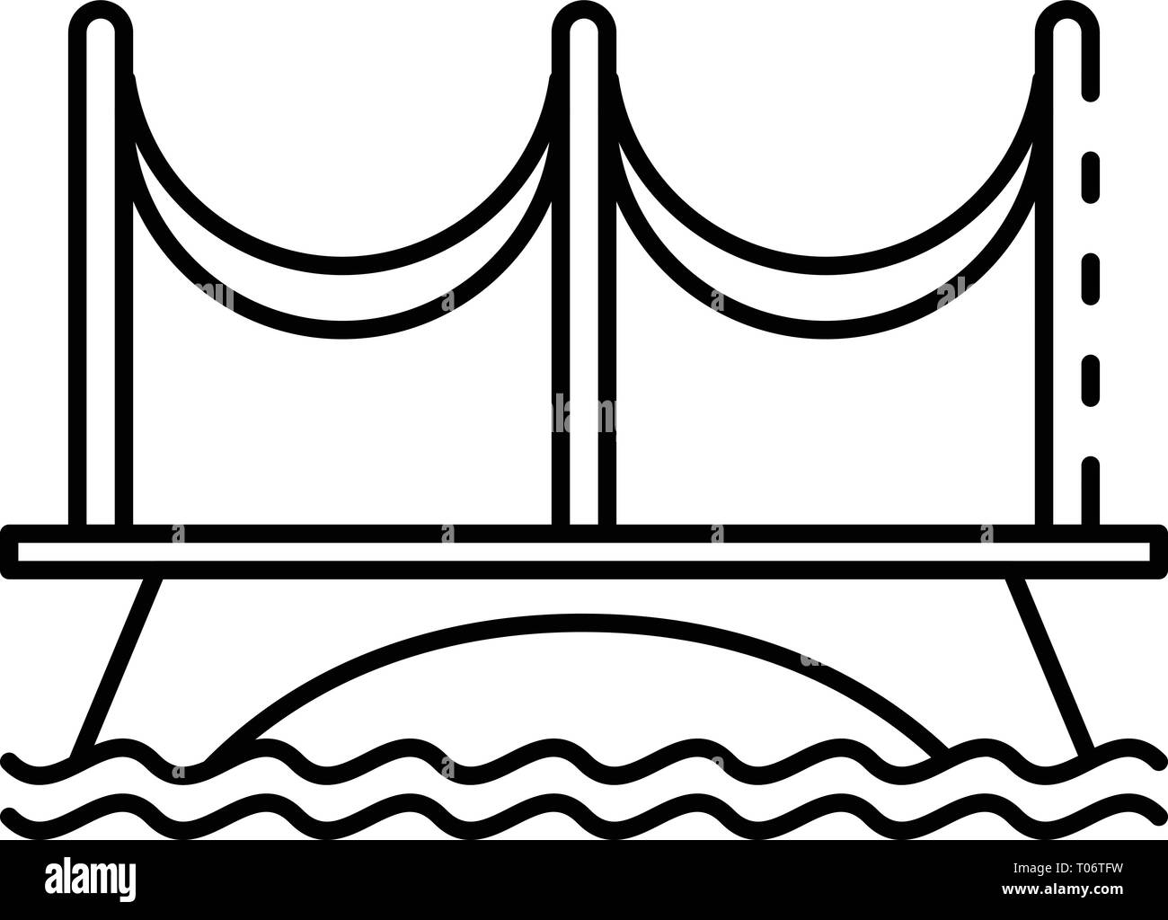 River bridge icon, outline style Stock Vector Image & Art - Alamy