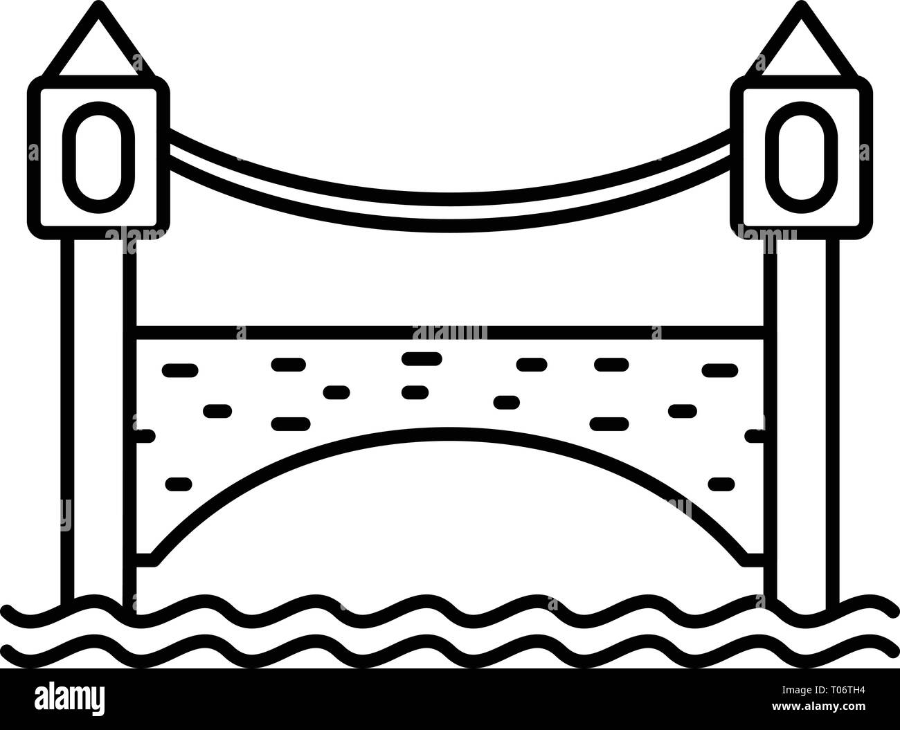 Brick bridge icon, outline style Stock Vector Image & Art - Alamy