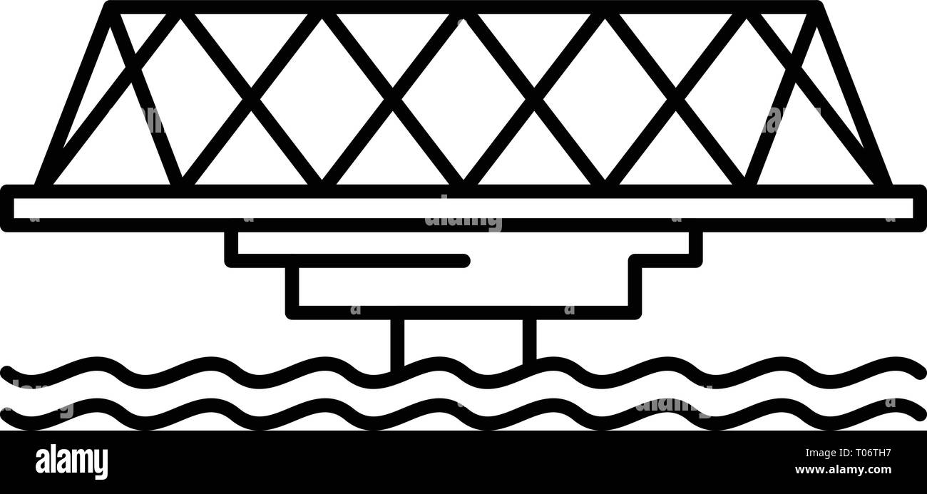 Wooden bridge over river Stock Vector Images - Alamy